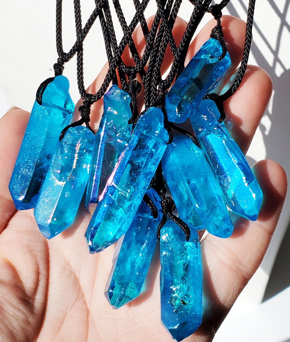 Aqua rosa crystal pendant store